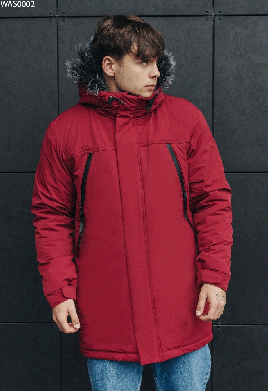 Зимова парка чоловіча Staff cold bordo бордова купити