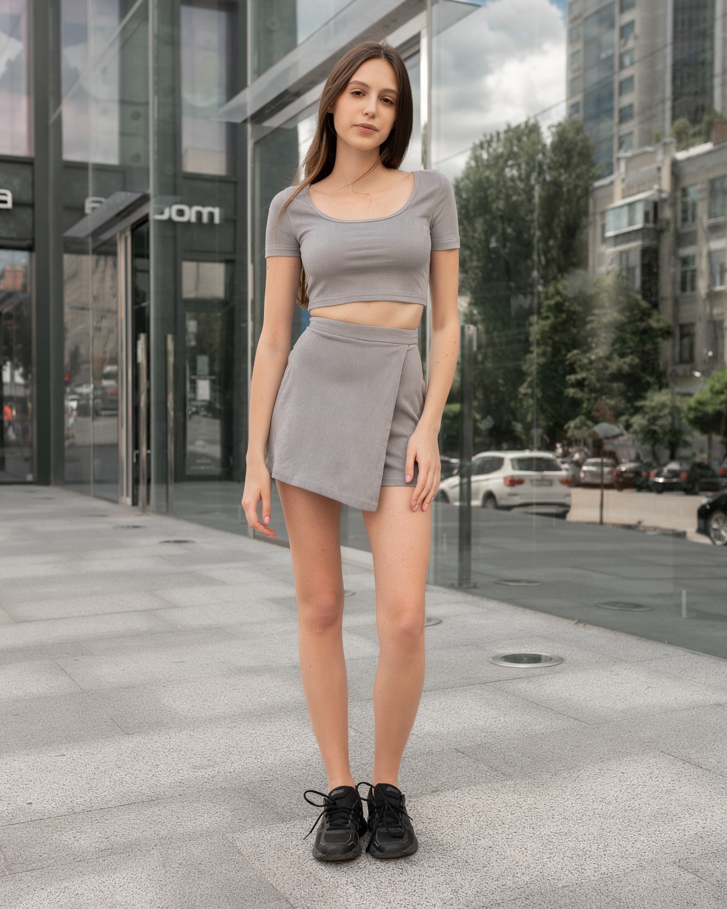 Жіночий костюм Staff ley gray сірий на літо молодіжний для прогулянок купити