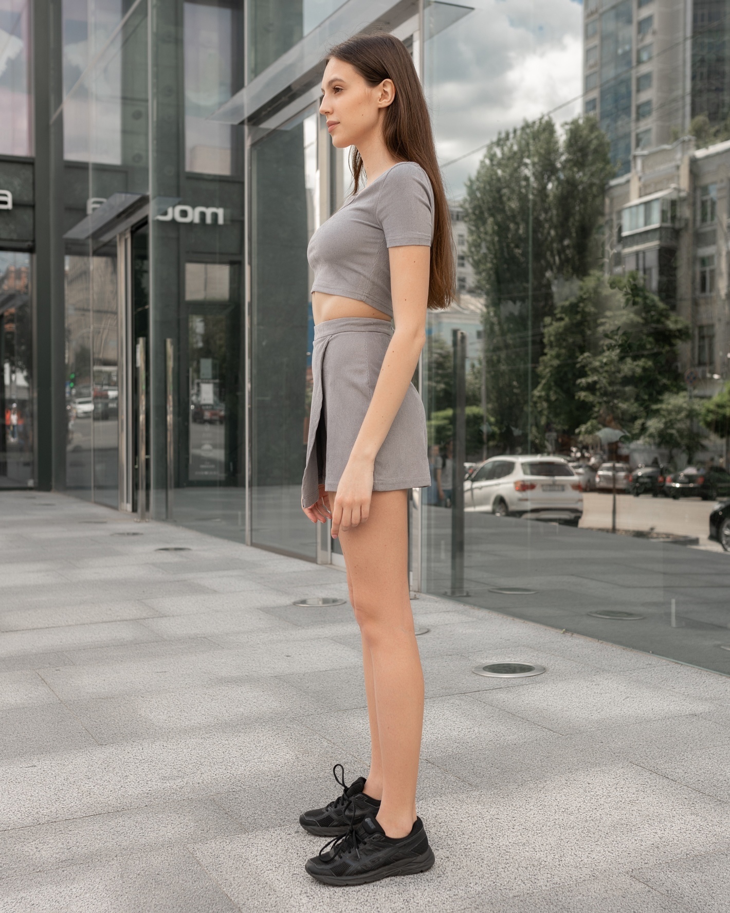 Жіночий костюм Staff ley gray сірий на літо молодіжний для прогулянок купити