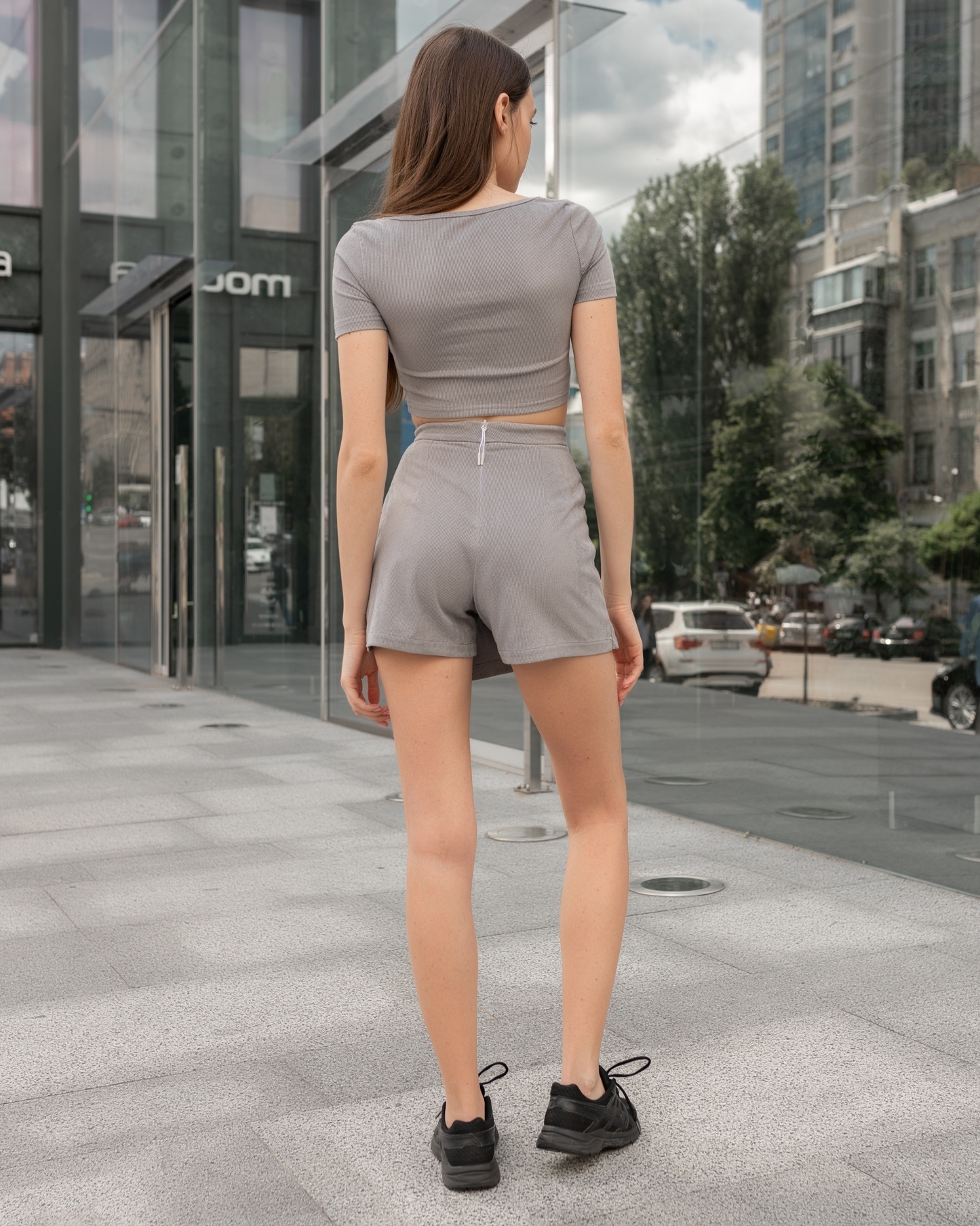 Жіночий костюм Staff ley gray сірий на літо молодіжний для прогулянок купити