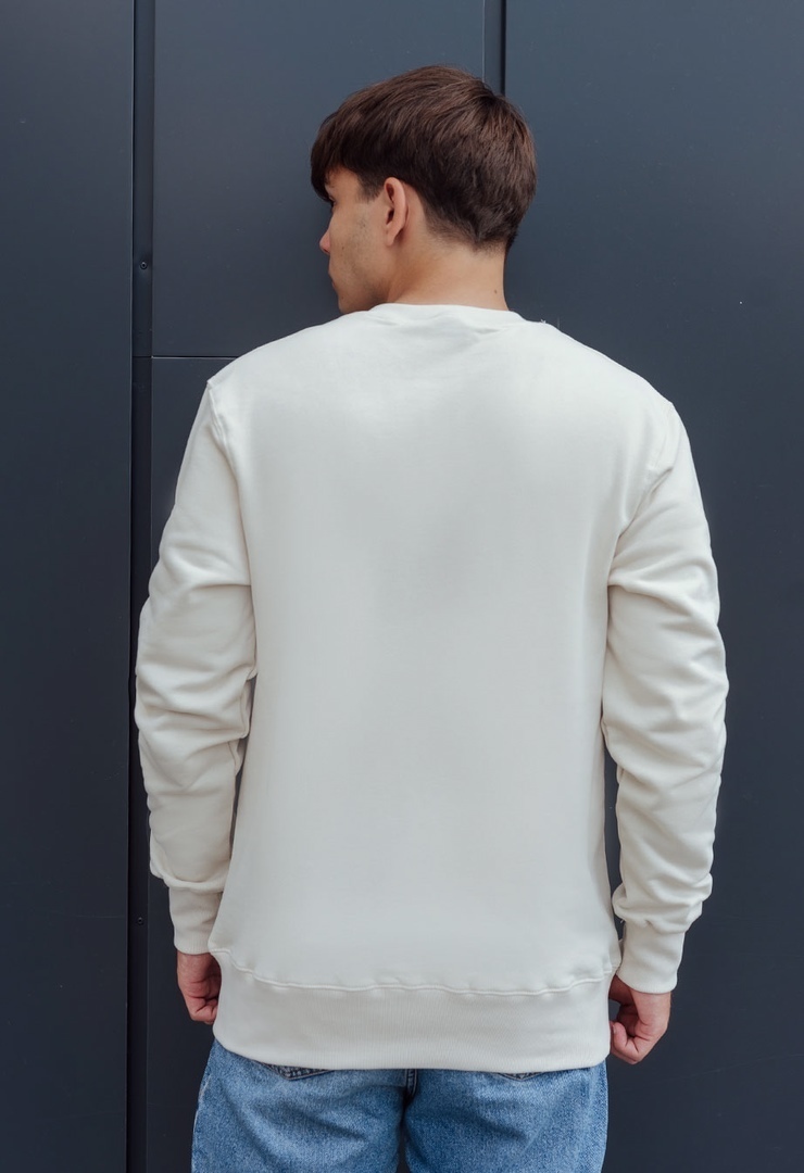 Світшот чоловічий Staff milk basic молочного кольору брендовий базовий для хлопця ціна