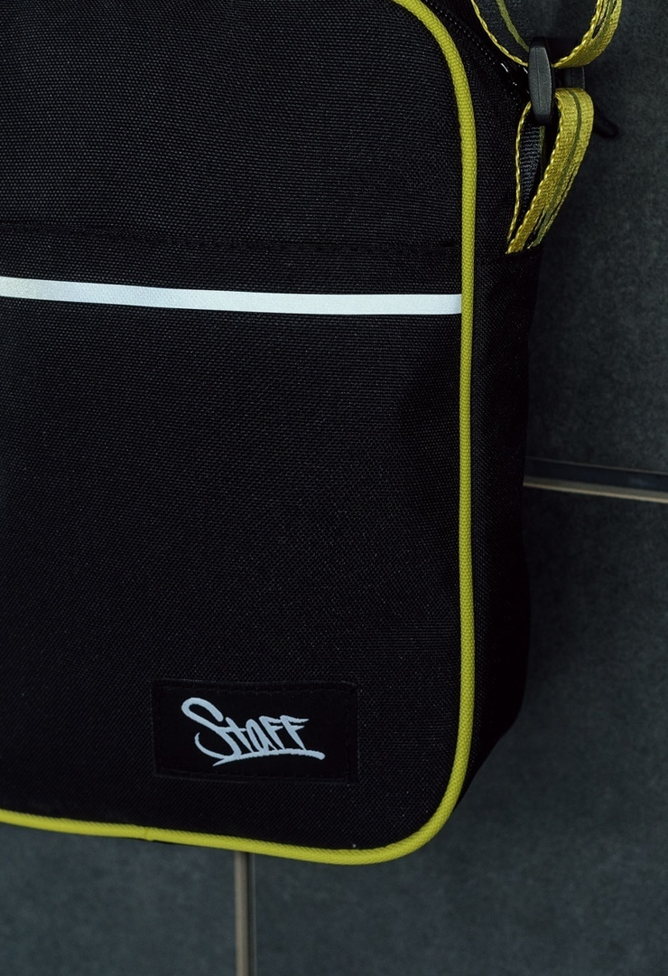 Сумка через плече Staff black & yellow чорно-жовта рефлективна з ...