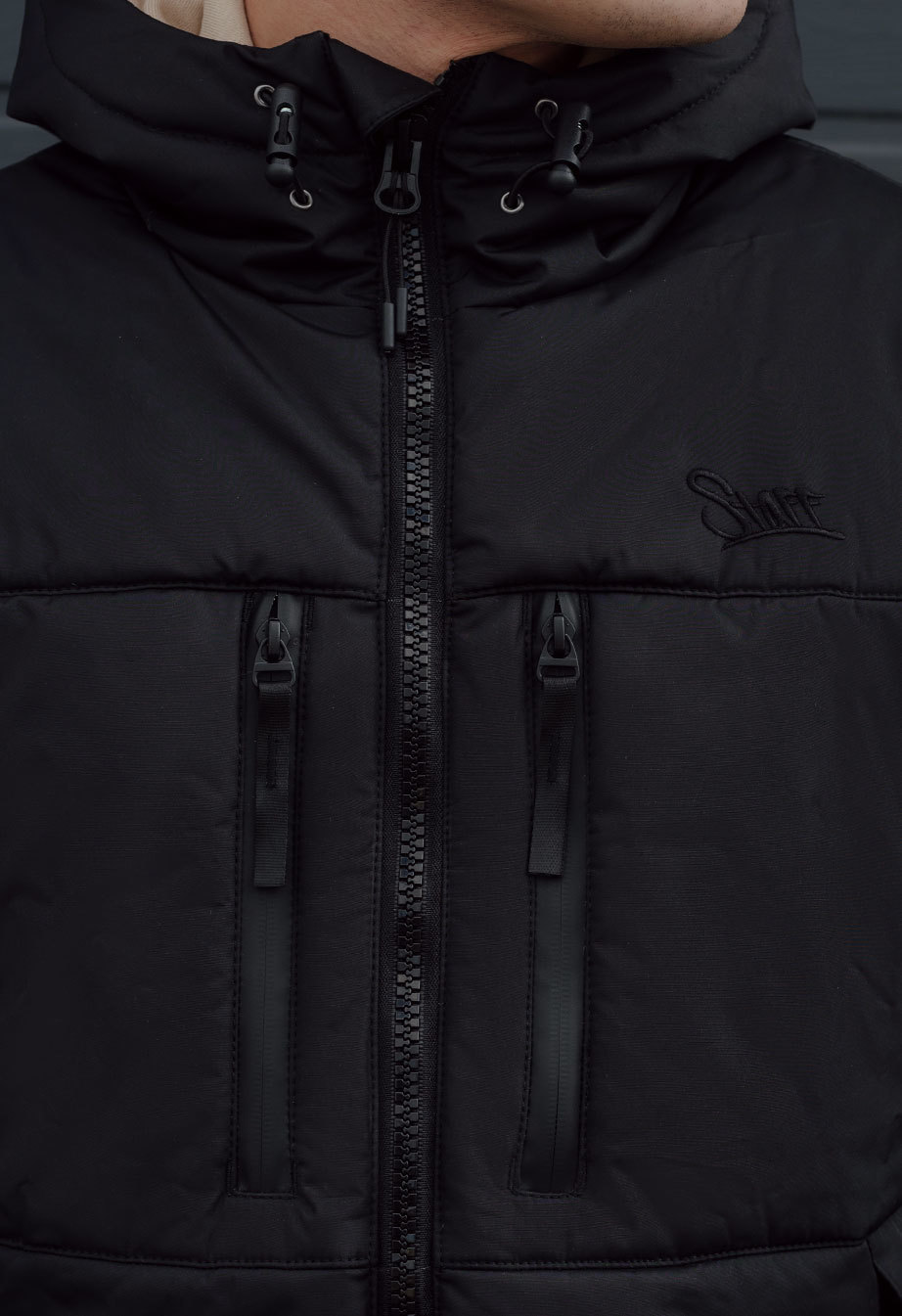 Куртка зимова чоловіча Staff black2 logo чорна утеплена брендова з ...