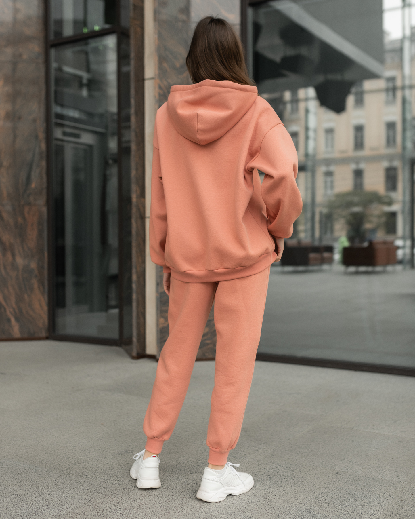 Жіночий спортивний костюм Staff peach zip fleece персикового кольору на ...