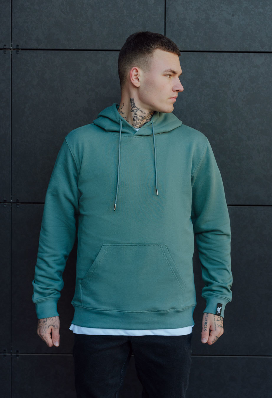 Худі чоловіче Staff turquoise basic бірюзове модне для хлопця базове купити