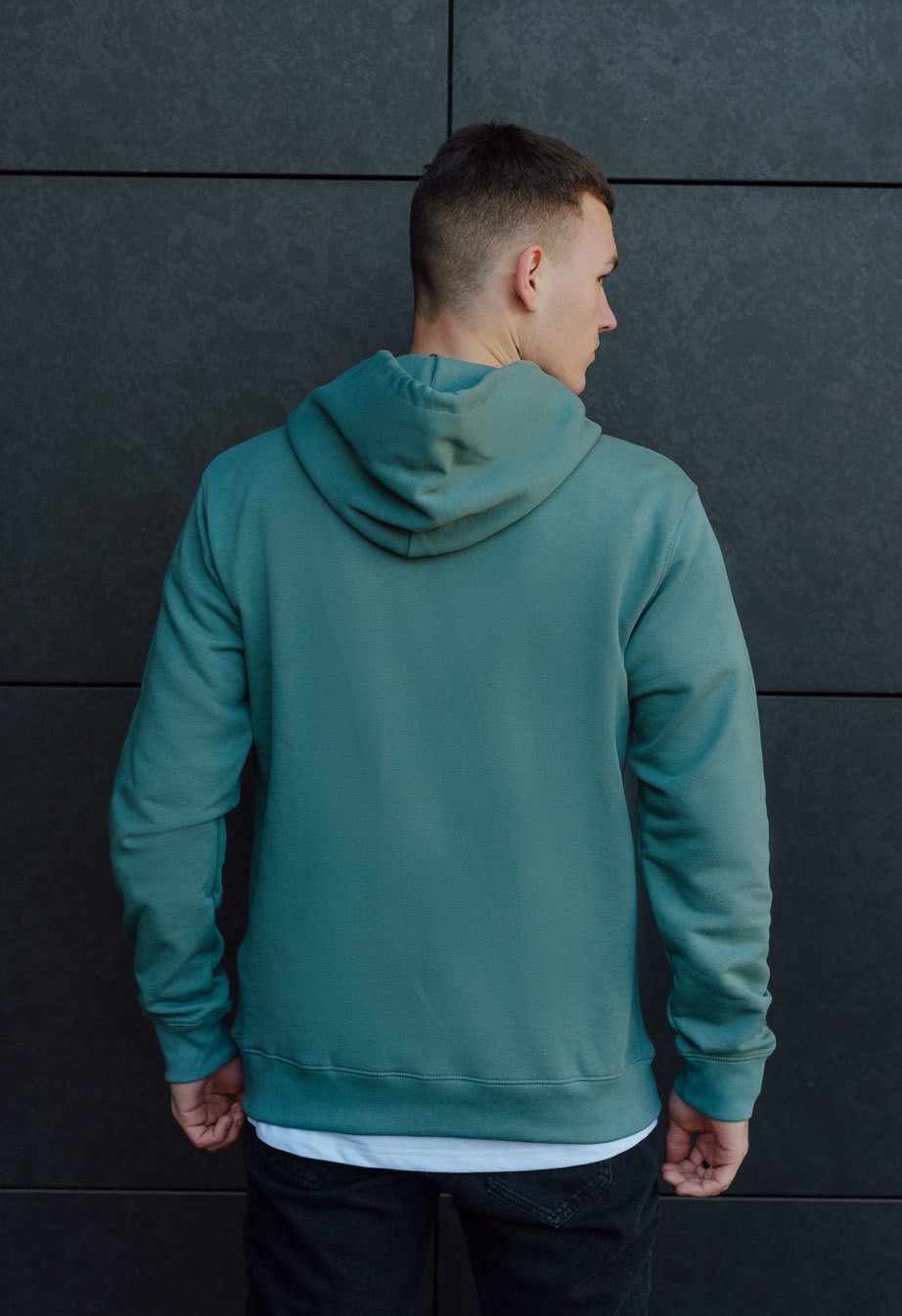 Худі чоловіче Staff turquoise basic бірюзове модне для хлопця базове купити