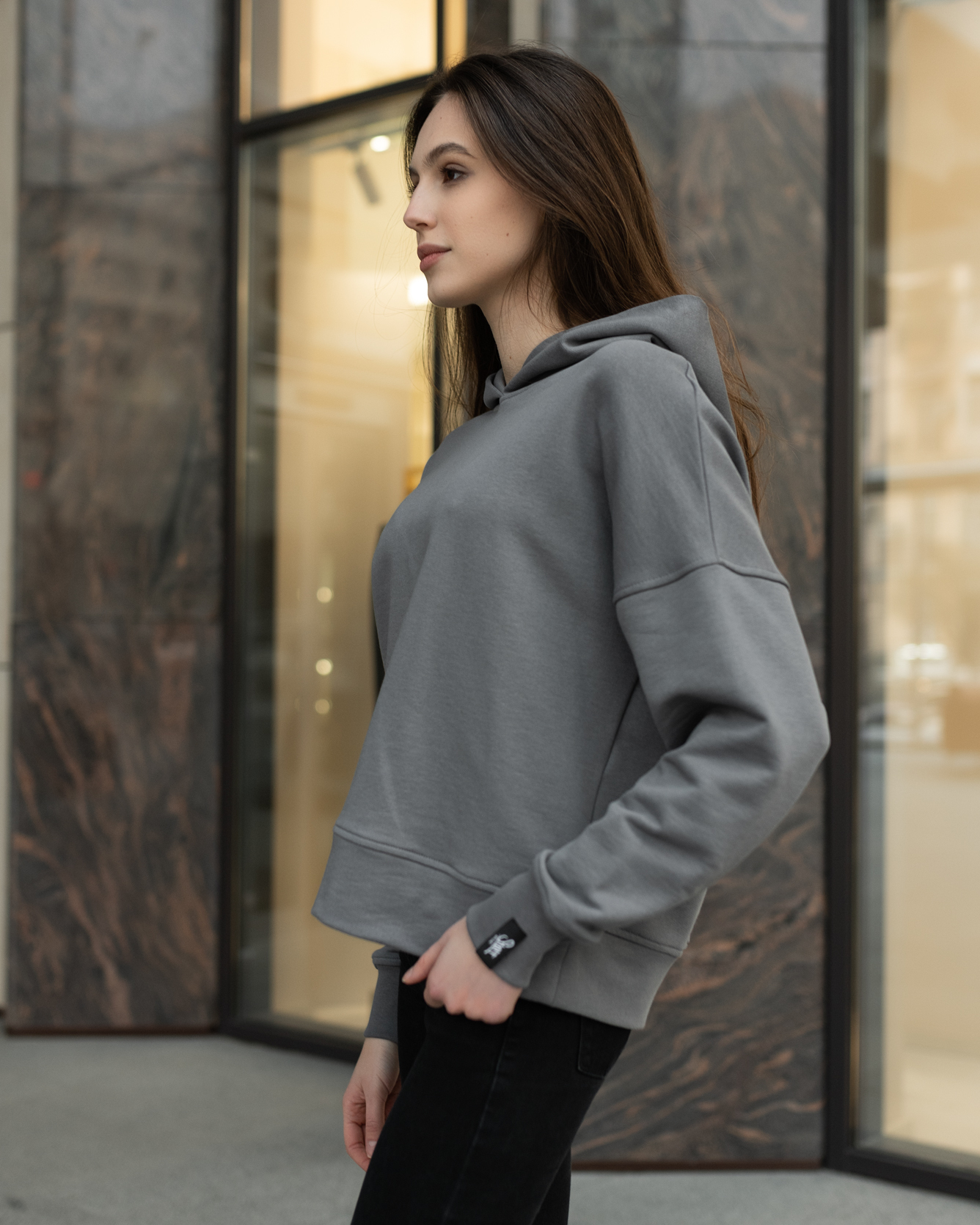 Худі жіноче Staff gray basic сіре молодіжне базове для жінки стильне ціна