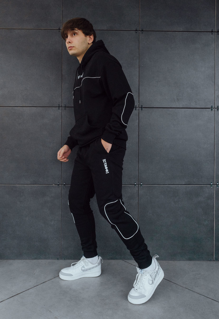 Спортивний костюм чоловічий Staff La Black Oversize чорний модний