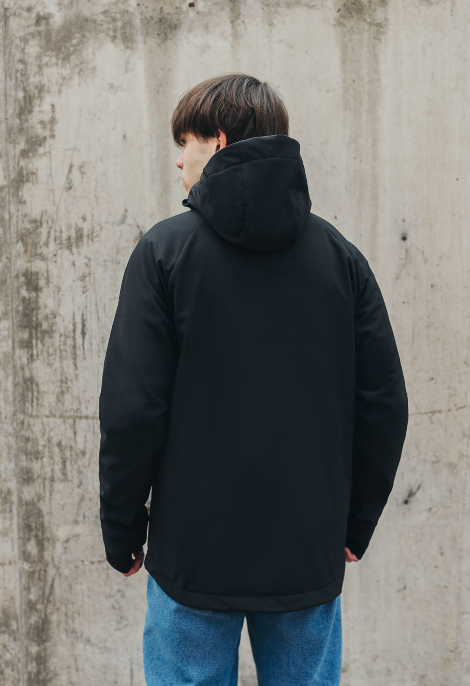 Чоловіча куртка Staff bu soft shell black чорна для хлопця водонепроникна тепла подовжена з ...