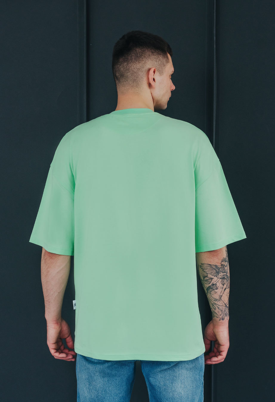 Футболка чоловіча Staff light green oversize салатова оверсайз брендова ...