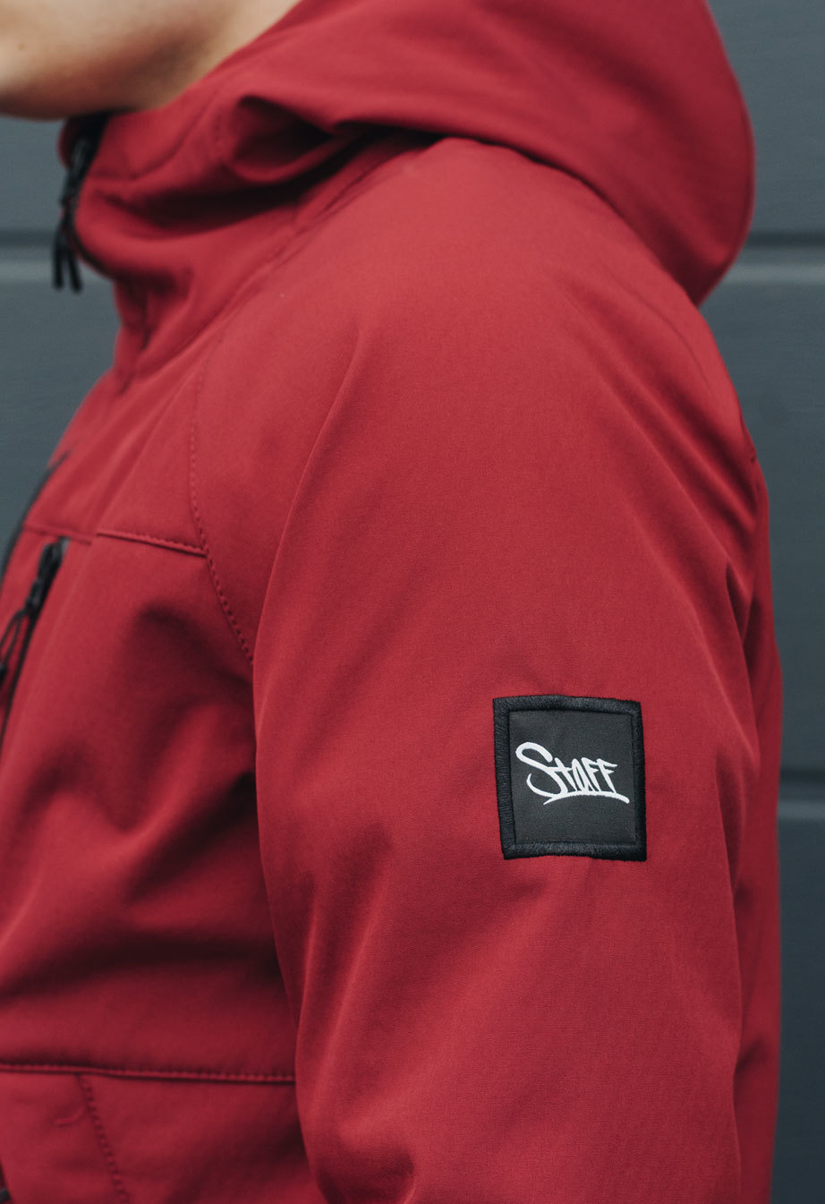 Чоловіча куртка Staff soft shell ny bordo бордова водонепроникна з капюшоном тепла для хлопця ...