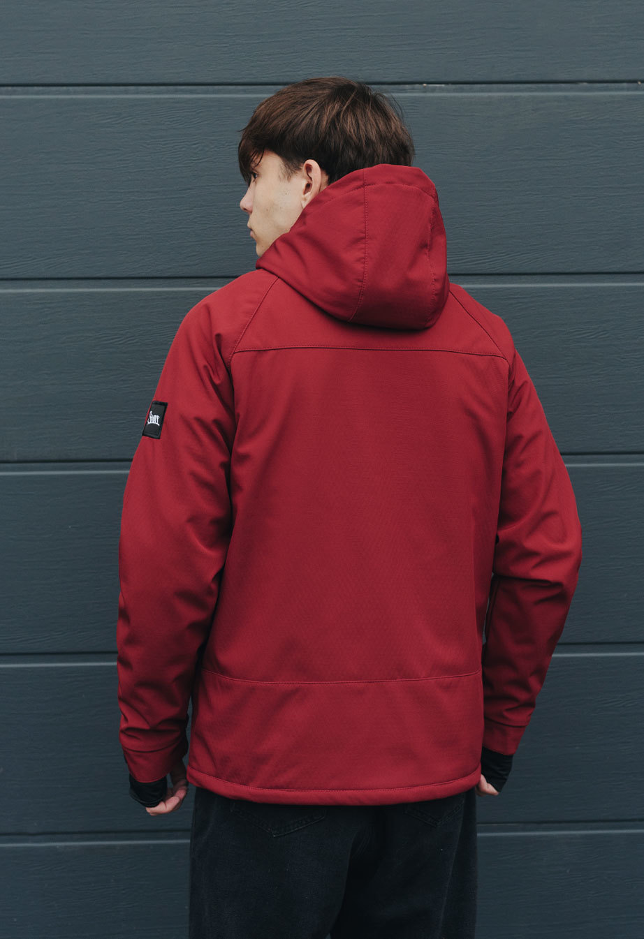 Чоловіча куртка Staff soft shell ny bordo бордова водонепроникна з капюшоном тепла для хлопця ...