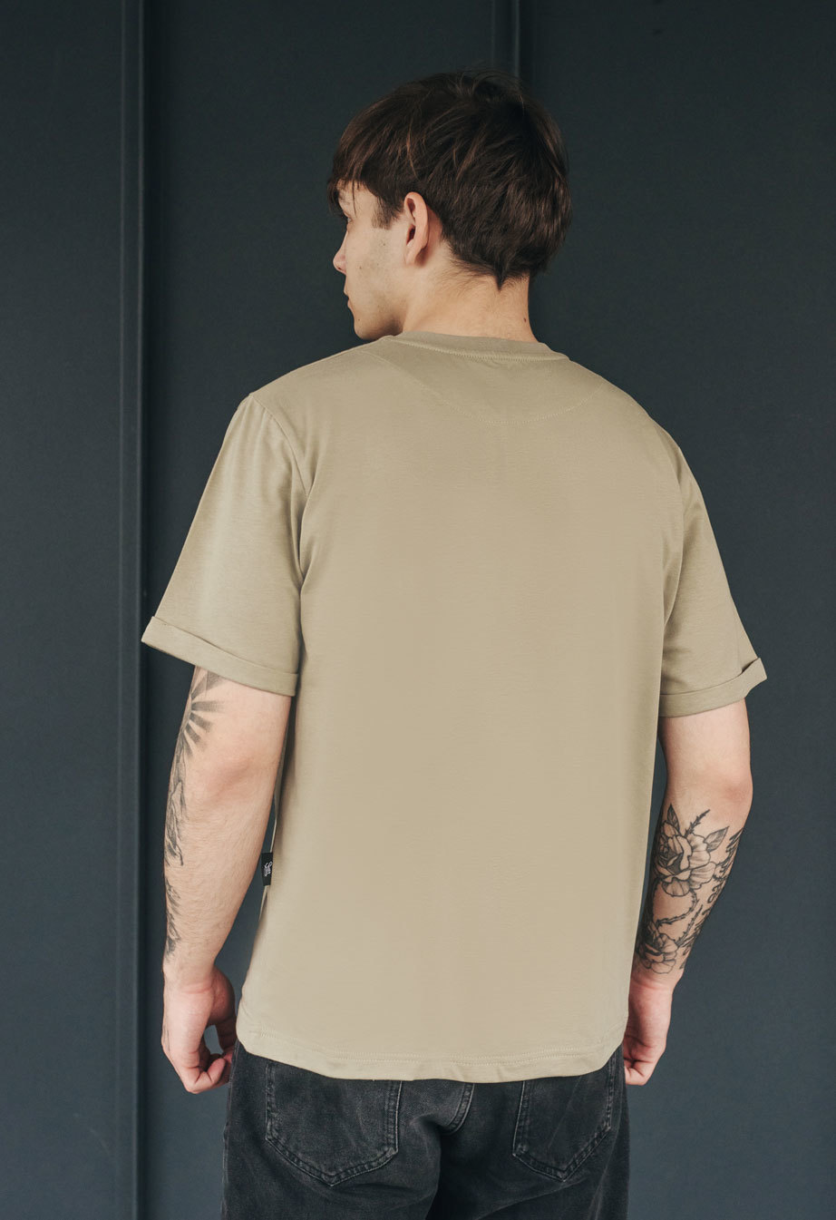 Футболка чоловіча Staff light brown basic світло-коричнева бавовняна базова молодіжна однотонна ціна