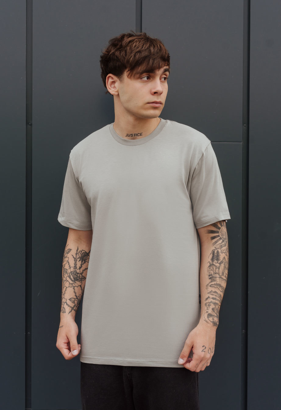 Футболка чоловіча Staff light gray basic світло-сіра базова для підлітка однотонна ціна