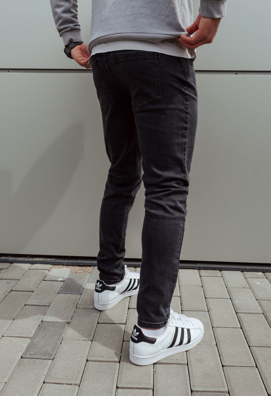 Джинси чоловічі Staff loo black slim чорні брендові завужені стильні ціна