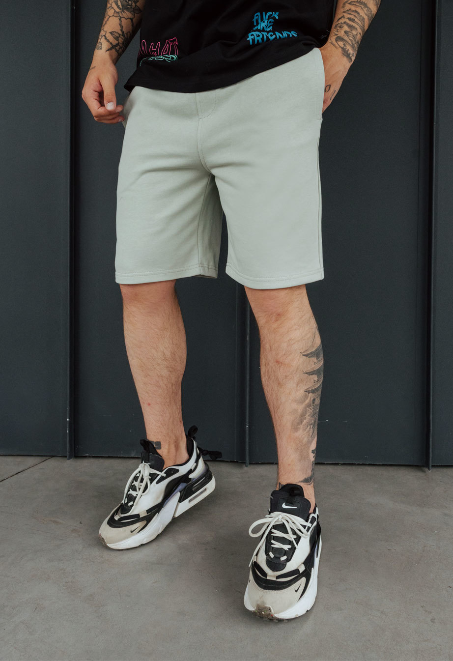 Шорти чоловічі Staff gray olive сіро-оливкові трикотажні бавовняні для підлітка однотонні купити