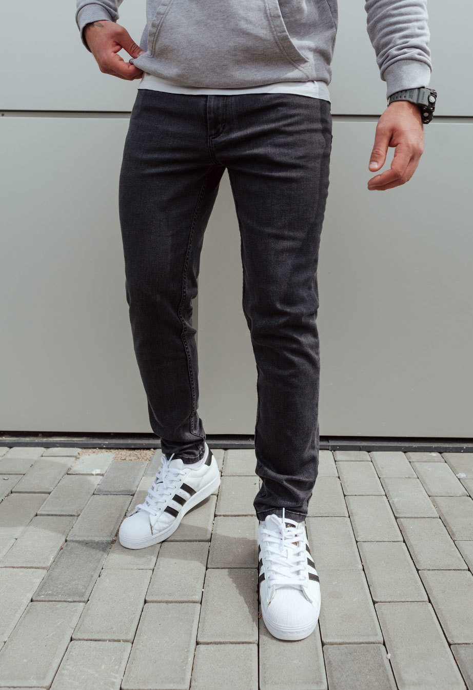 Джинси чоловічі Staff loo black slim чорні брендові завужені стильні ціна