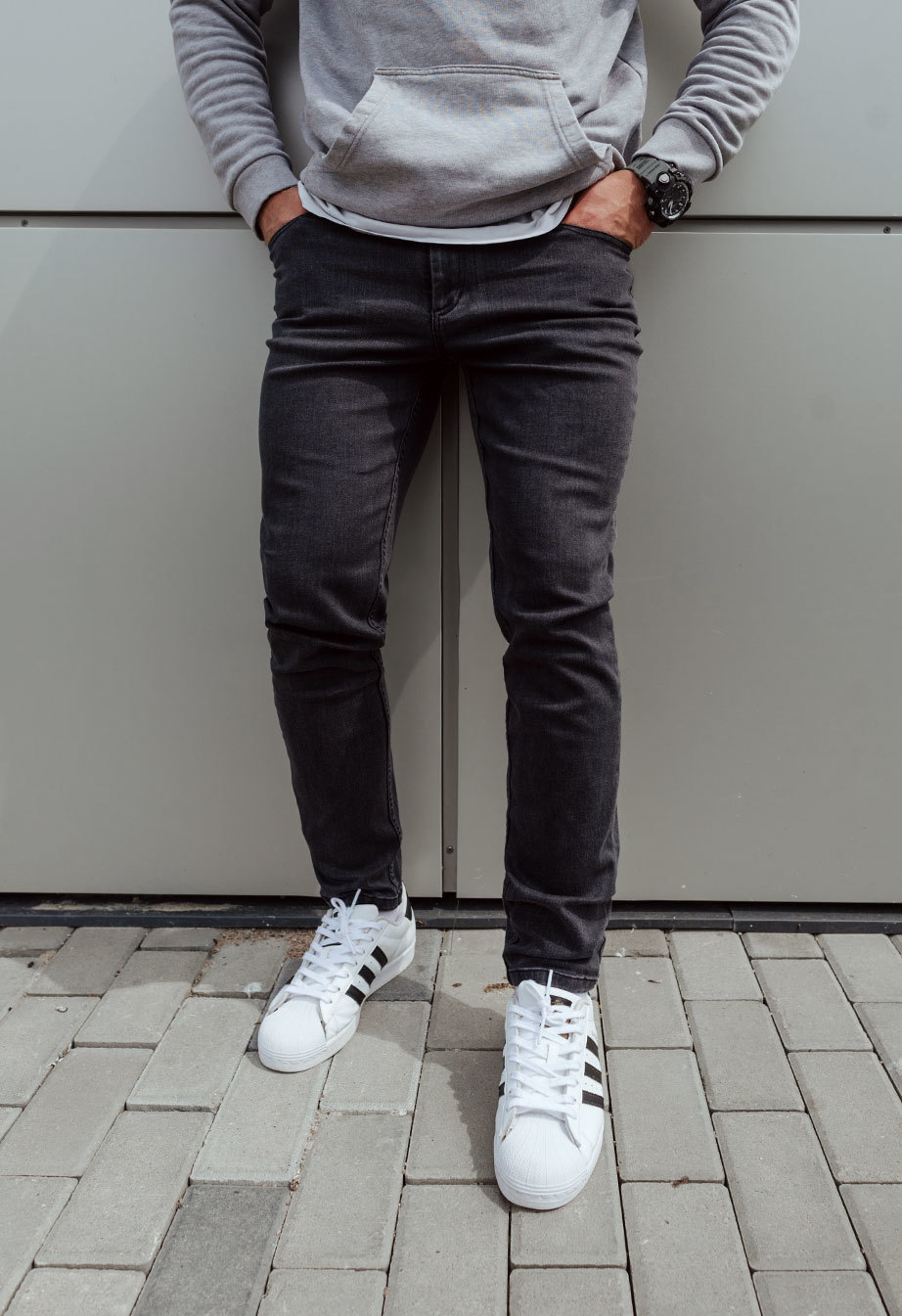 Джинси чоловічі Staff loo black slim чорні брендові завужені стильні ціна