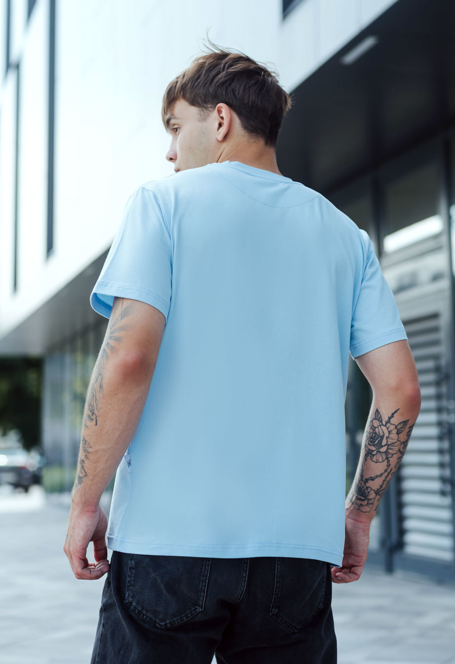 Футболка чоловіча Staff light blue блакитна однотонна для хлопця ...