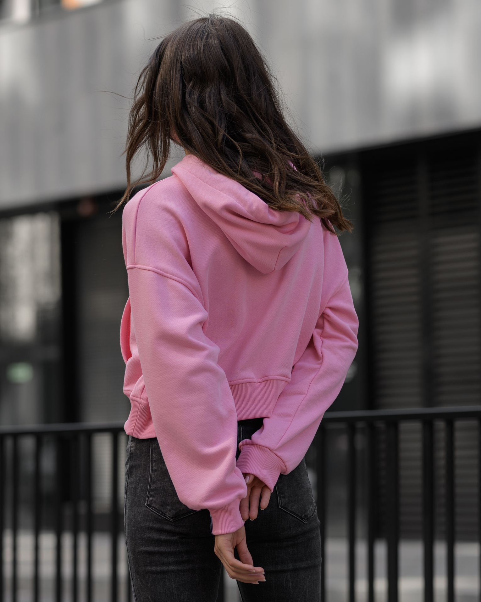 Толстовка жіноча Staff mi pink рожева укорочена однотонна оверсайз ...