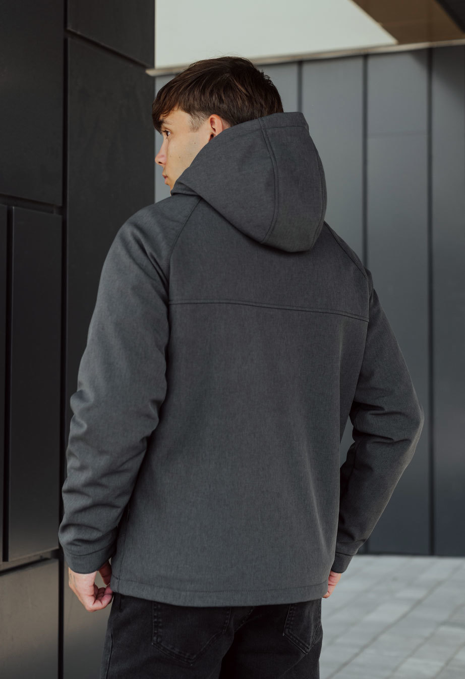 Чоловіча куртка Staff cu soft shell graphite графітового кольору рефлективна легка ...