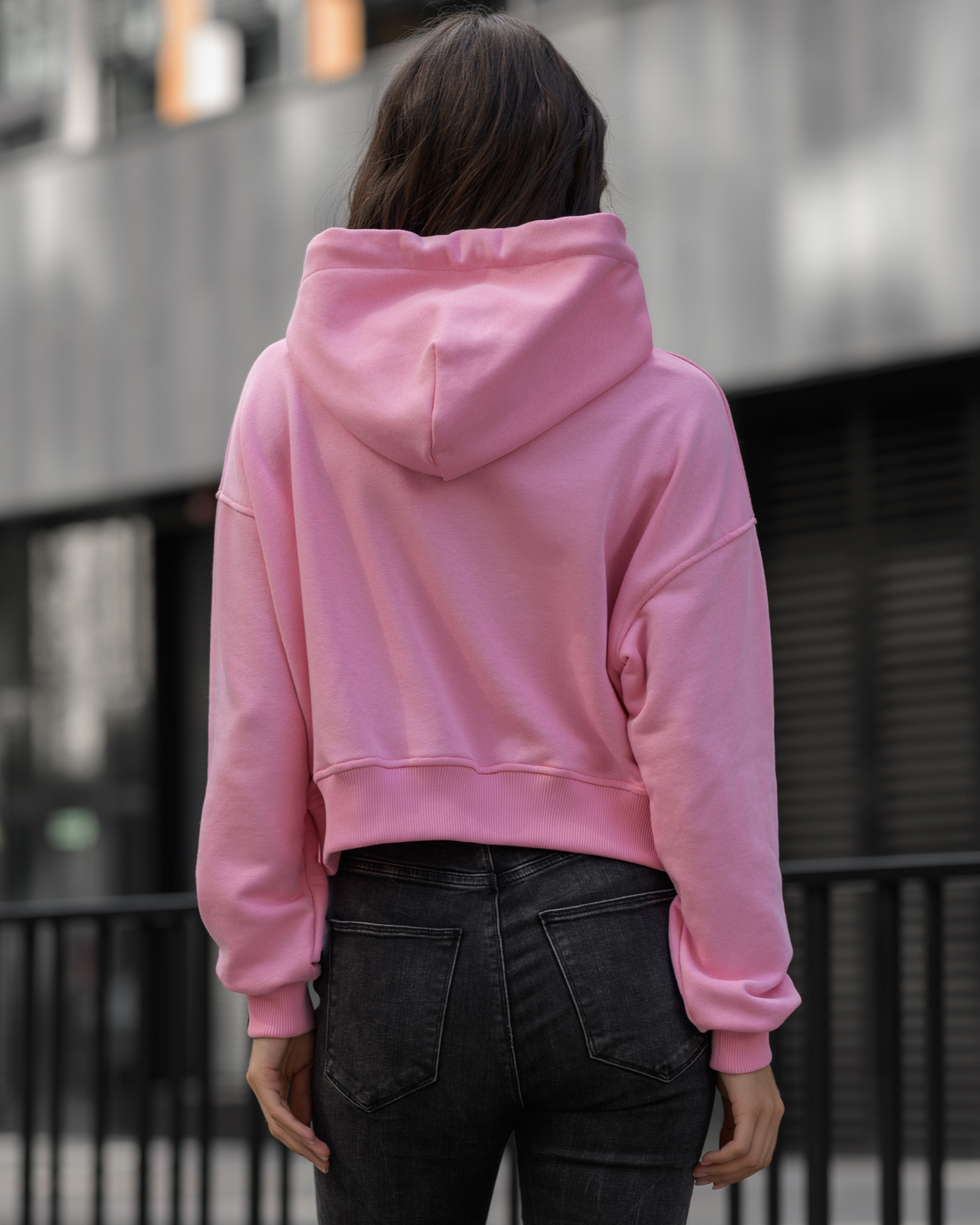 Толстовка жіноча Staff mi pink рожева укорочена однотонна оверсайз ...