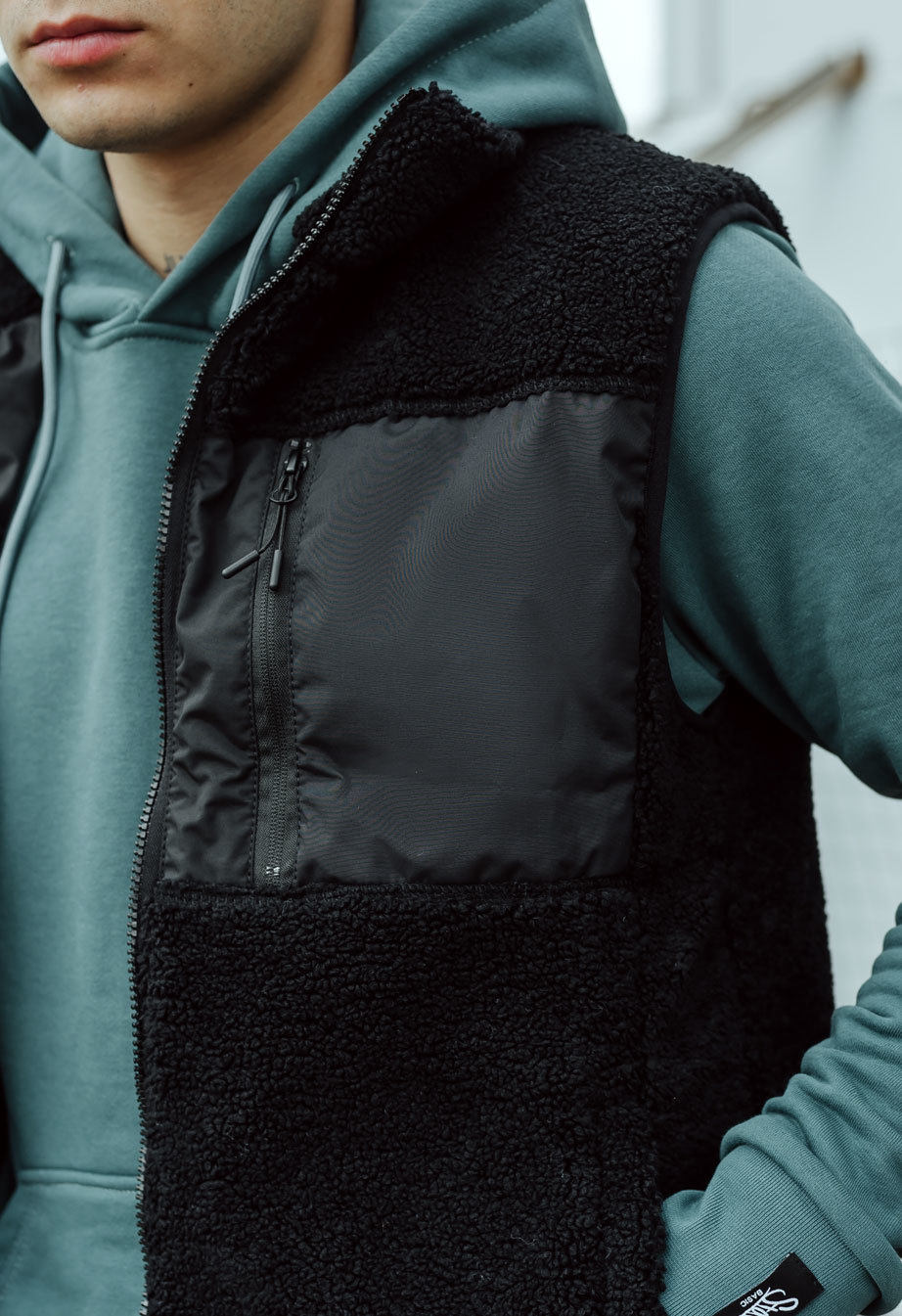 Безрукавка чоловіча Staff rs black чорна осінь утеплена хутряна ...