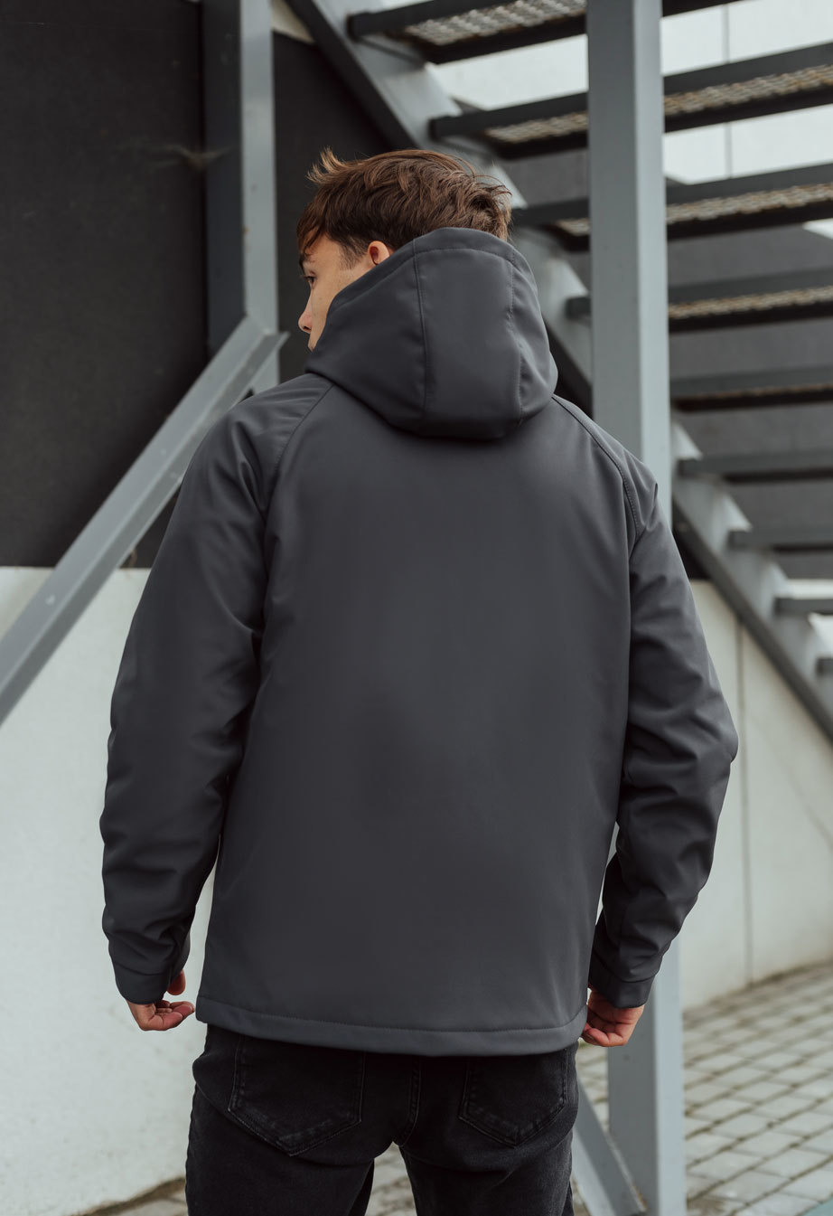 Чоловіча куртка Staff ita soft shell graphite графітового кольору легка водонепроникна з ...