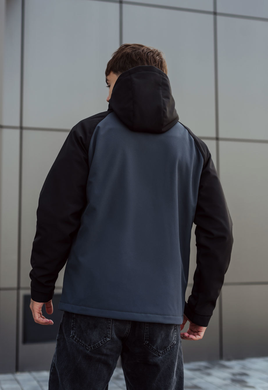 Чоловіча куртка Staff ita soft shell black & graphite чорно-графітового кольору весна-осінь з ...