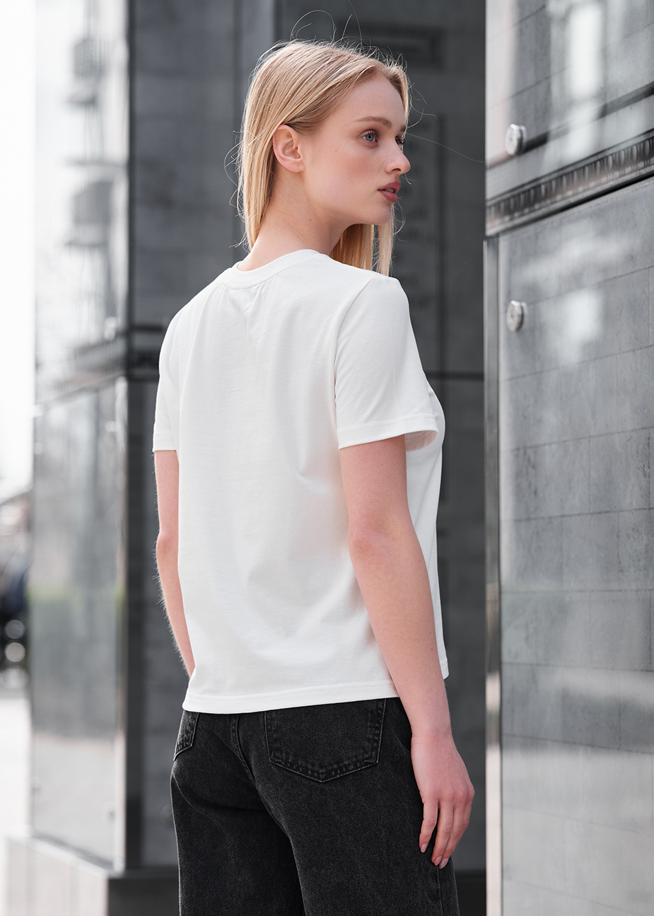 Футболка жіноча Staff sum white біла однотонна молодіжна купити