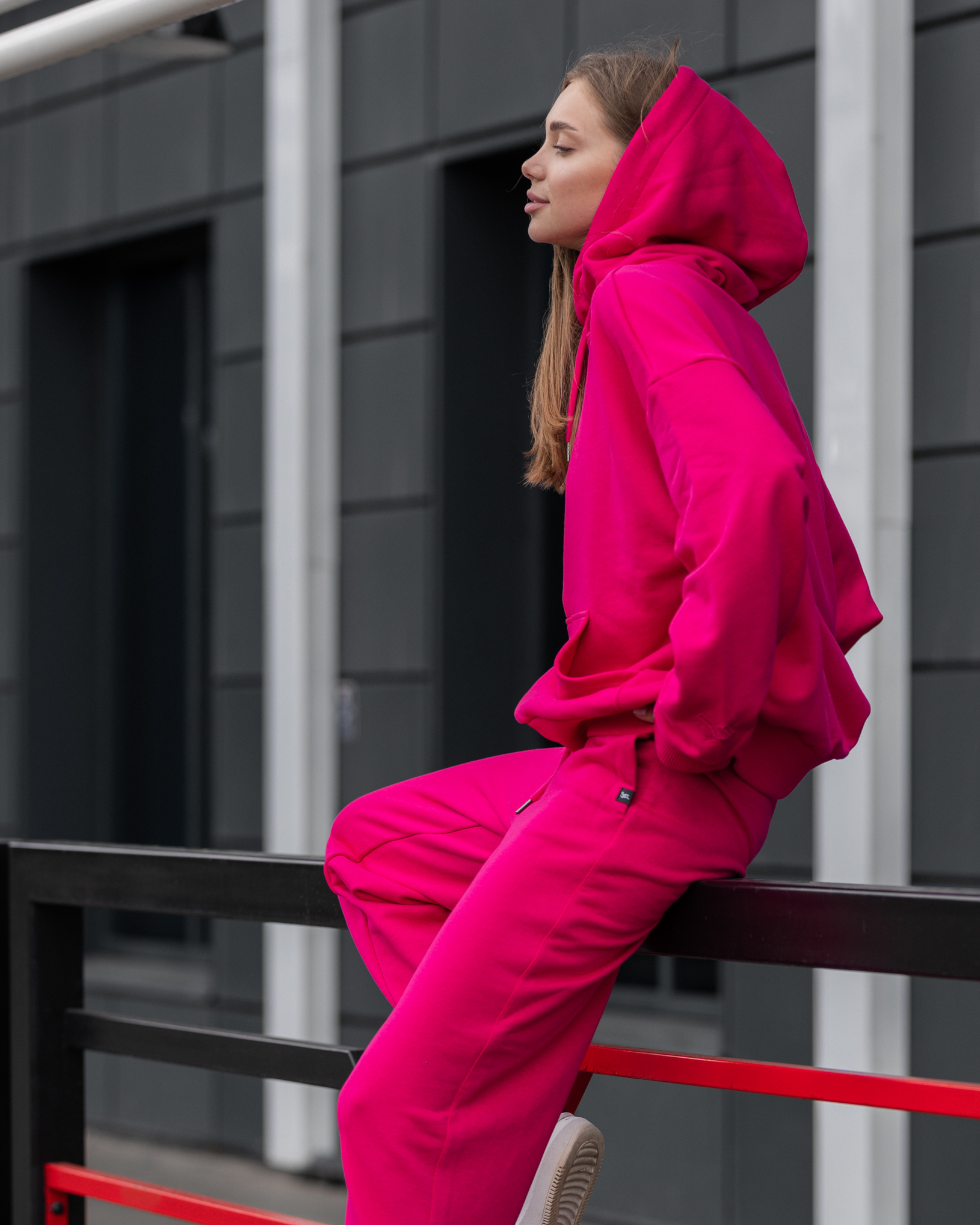Спортивний костюм жіночий Staff po crimson oversize малинового кольору ...