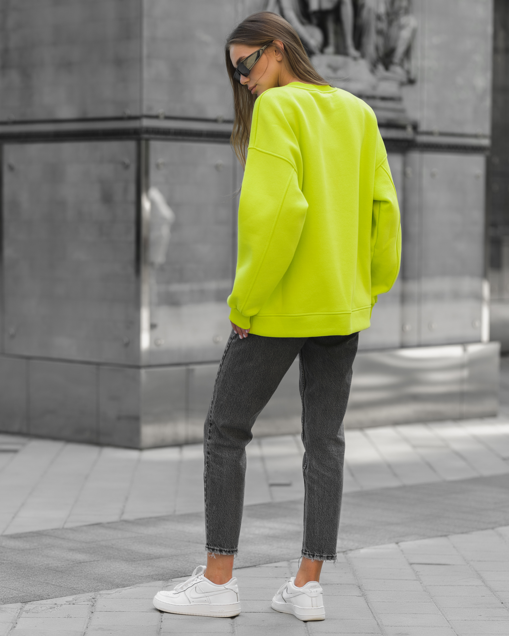 Світшот жіночий Staff vi light green oversize fleece салатового кольору ...