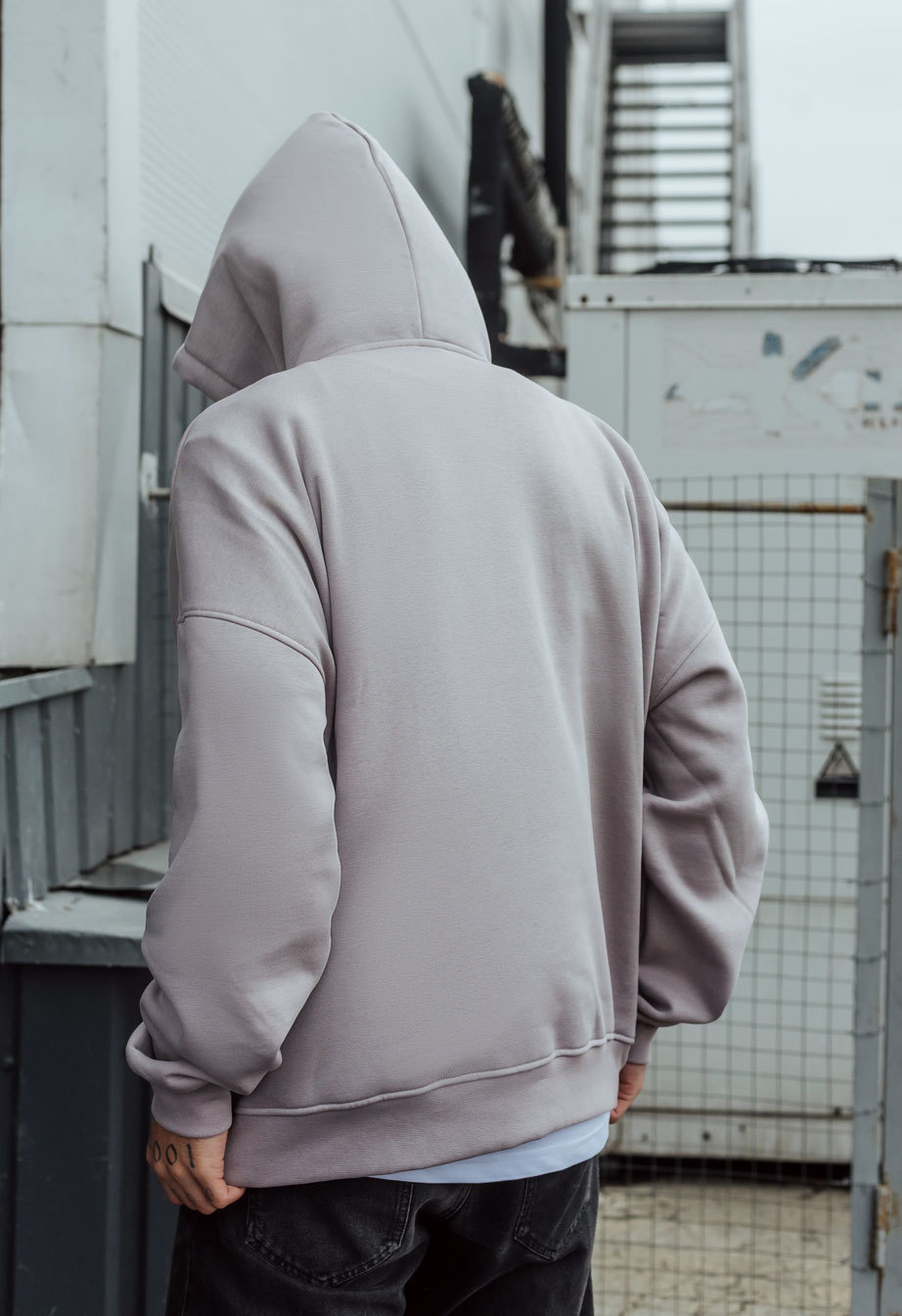 Толстовка чоловіча Staff gray basic oversize fleece сіра базова оверсайз тепла для підлітка на ...