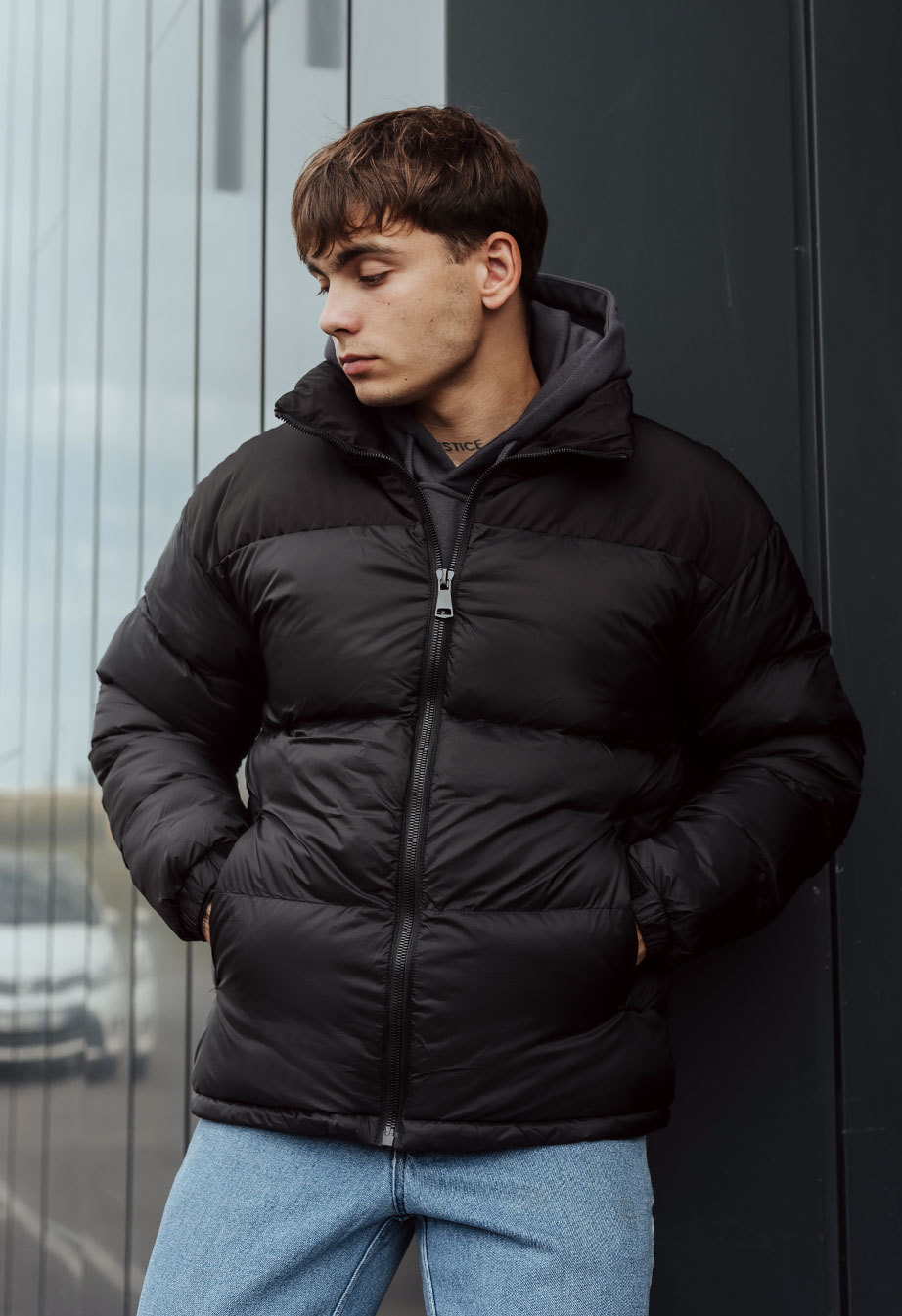Зимова куртка чоловіча Staff black oversize чорна молодіжна оверсайз ...