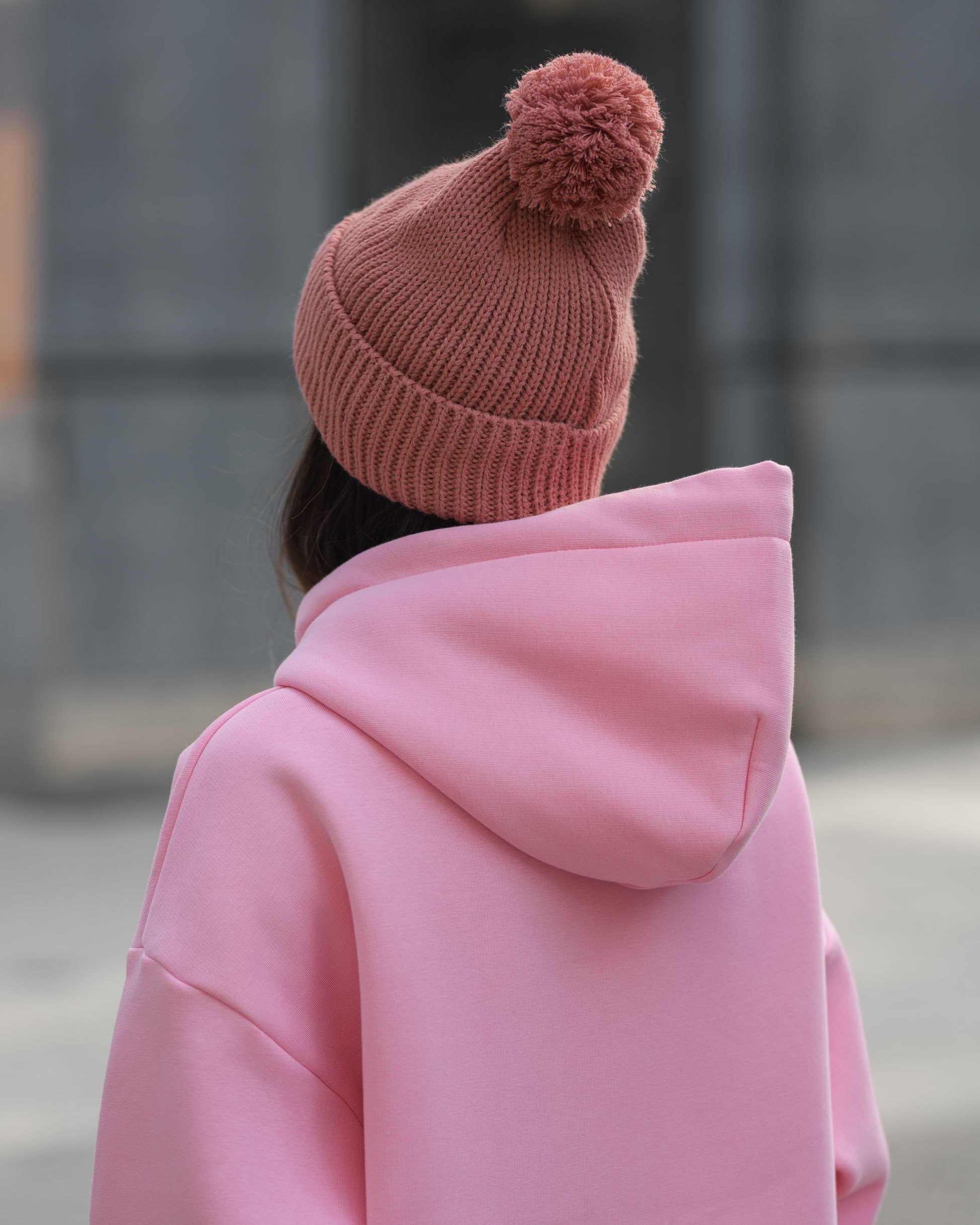 Зимова шапка жіноча Staff pompon peach персикового кольору недорога ...