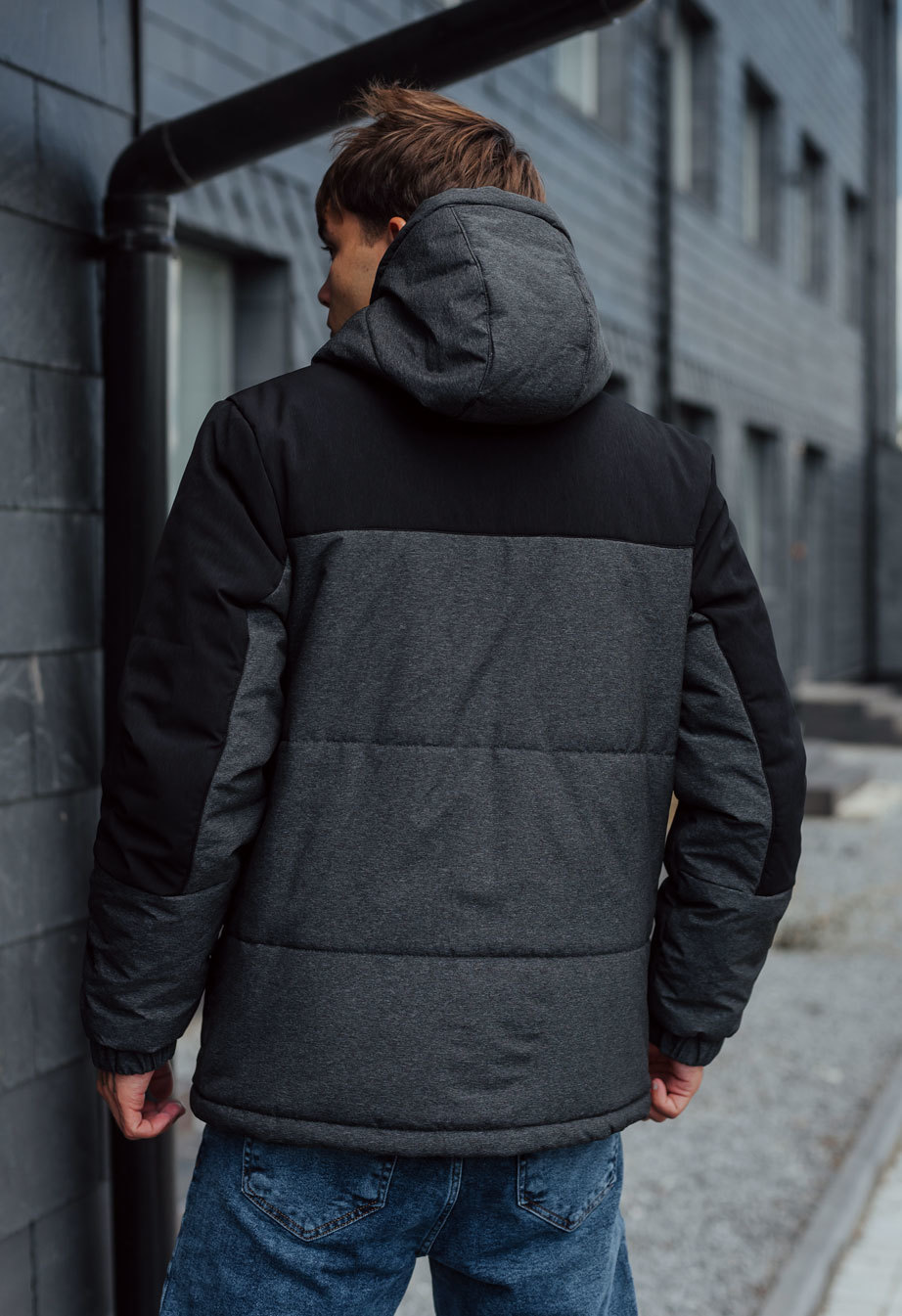 Куртка зимова чоловіча Staff mi graphite & black графітово-чорного кольору тепла для хлопця ...