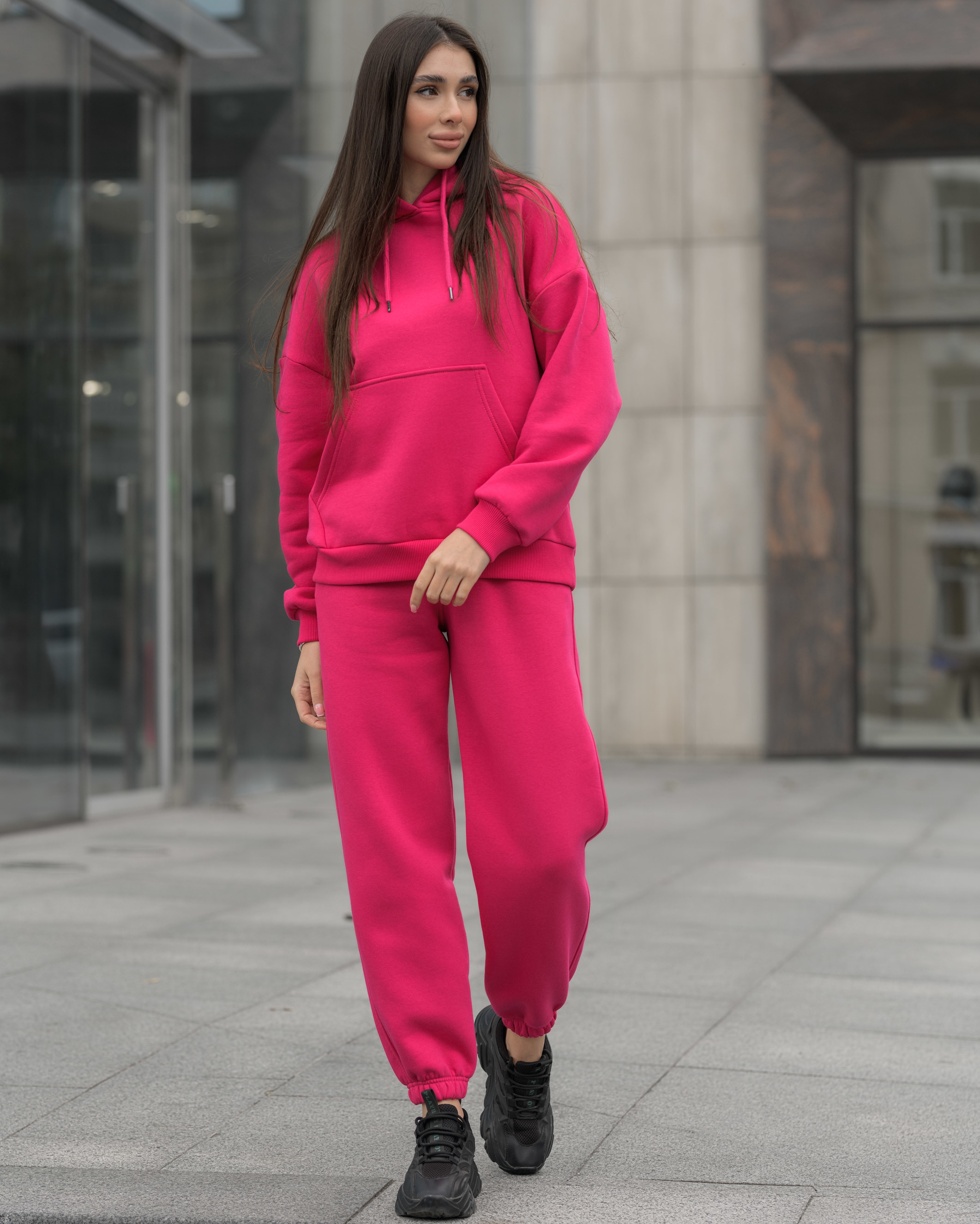 Спортивний костюм жіночий Staff fa crimson oversize fleece малинового ...
