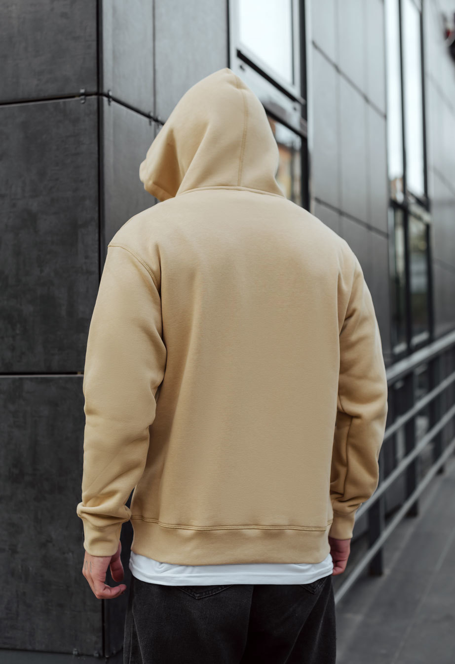 Толстовка чоловіча Staff light brown basic fleece світло-коричнева бавовняна базова на флісі ...