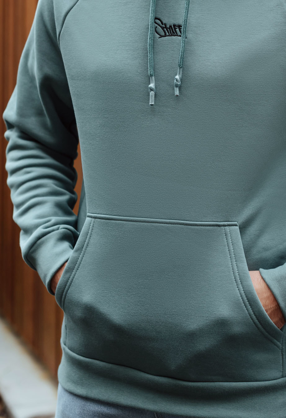 Толстовка чоловіча Staff turquoise logo oversize fleece бірюзового кольору оверсайз на флісі ...