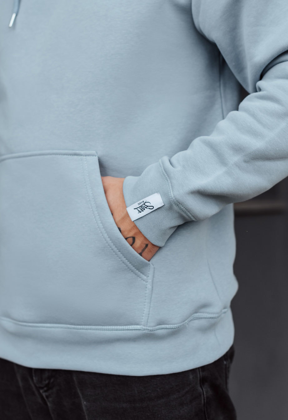 Толстовка чоловіча Staff light blue basic fleece світло-синя молодіжна ...