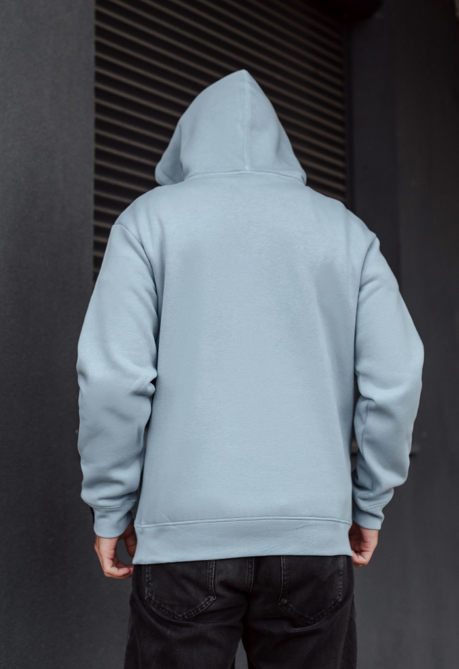Толстовка чоловіча Staff light blue basic fleece світло-синя молодіжна базова однотонна на флісі ...