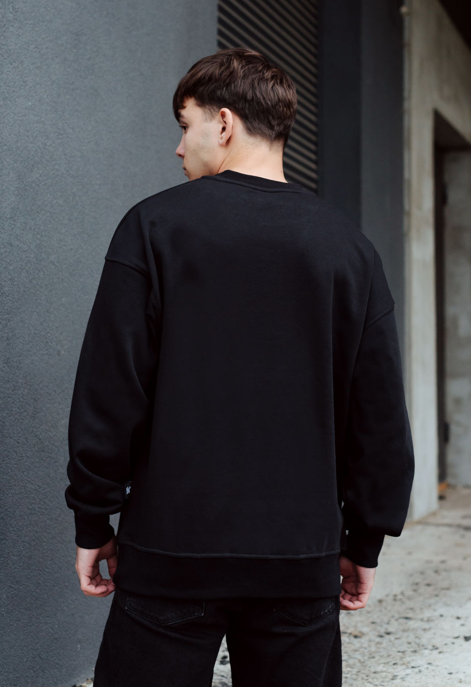 Світшот чоловічий Staff black original oversize fleece чорний бавовняний з логотипом модний ...