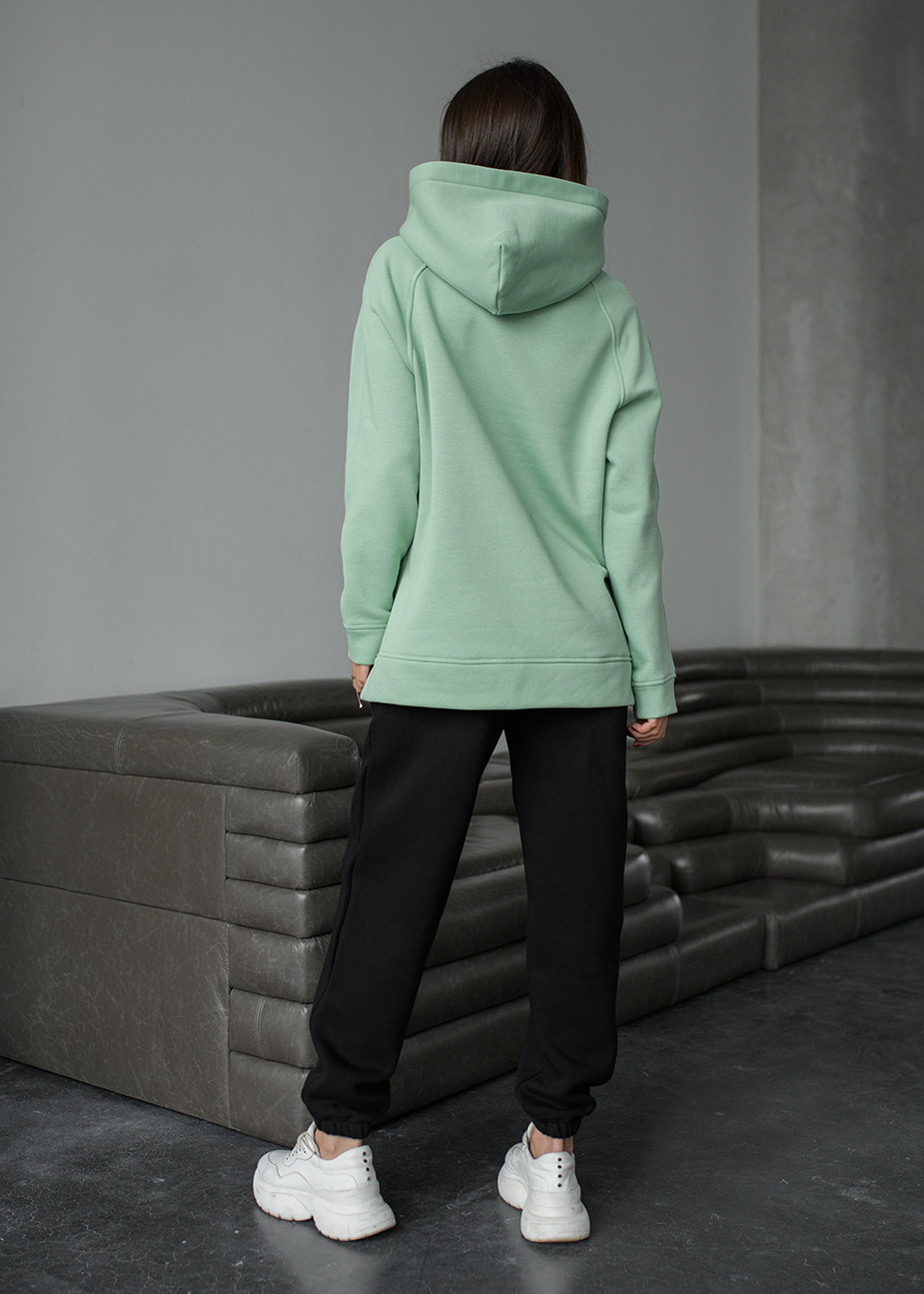 Толстовка жіноча Staff turquoise oversize fleece бірюзового кольору тепла оверсайз недорога ...