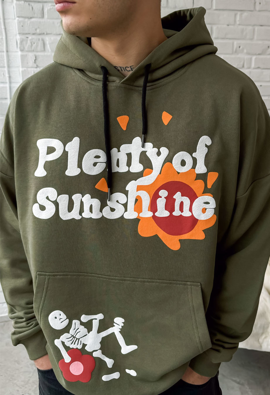 Толстовка чоловіча Staff sunshine oversize оливкового кольору бавовняна ...