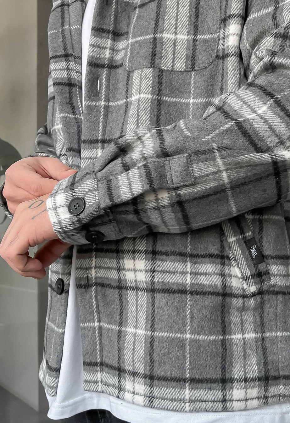 Сорочка-куртка чоловіча Staff ce c2 різнокольорова молодіжна в клітинку ...