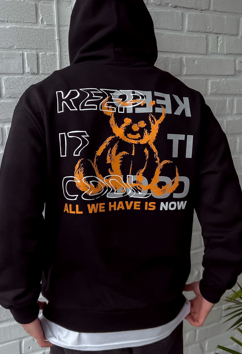 Толстовка чоловіча Staff keep it cool oversize чорна з принтом брендова ...