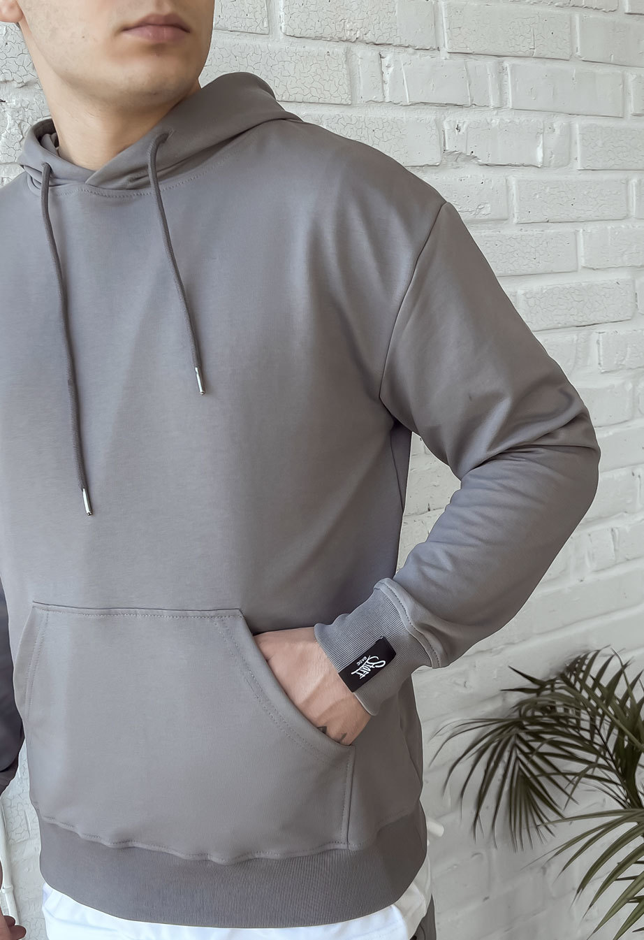 Чоловічий спортивний костюм Staff gray basic сірий однотонний модний базовий ціна