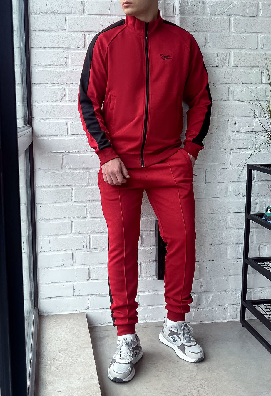Спортивний костюм чоловічий Staff interlock red & black червоно-чорний ...