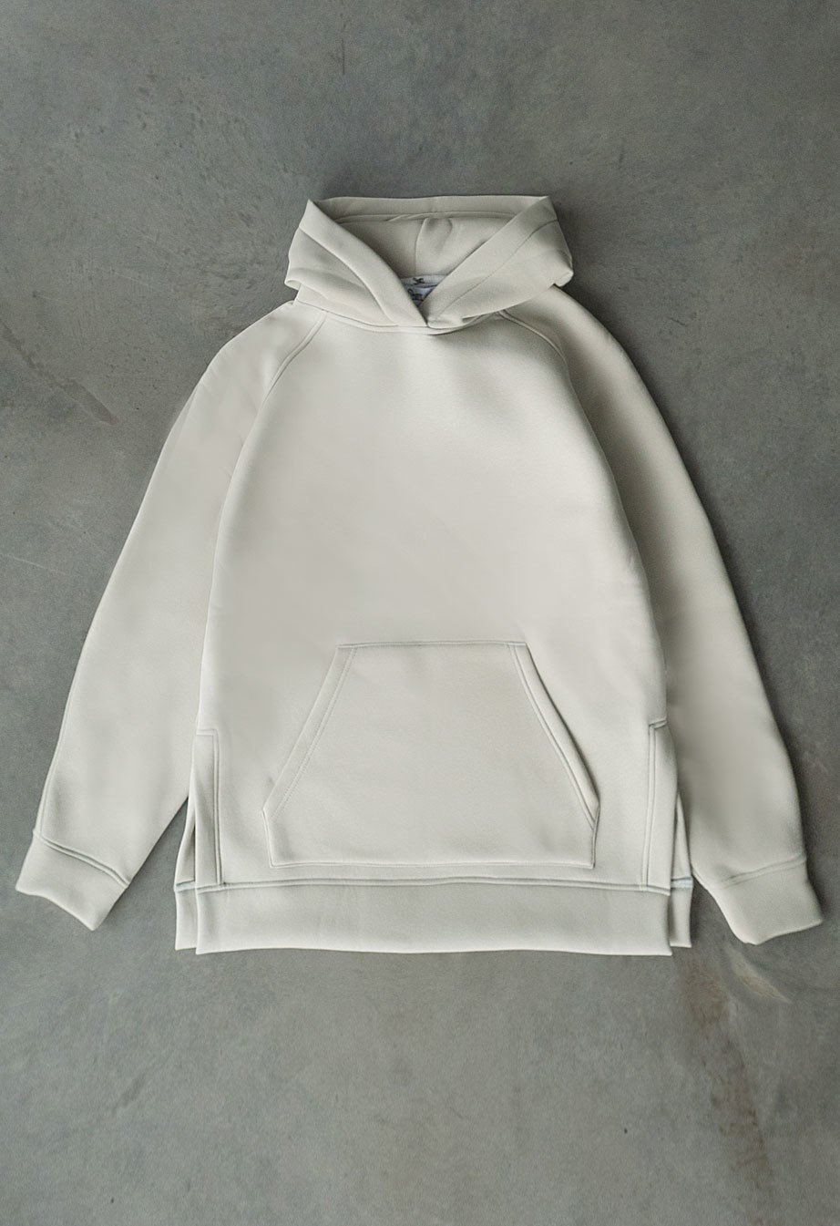 Худі жіноче Staff light gray oversize fleece світло-сіре однотонне брендове тепле бавовняне ...