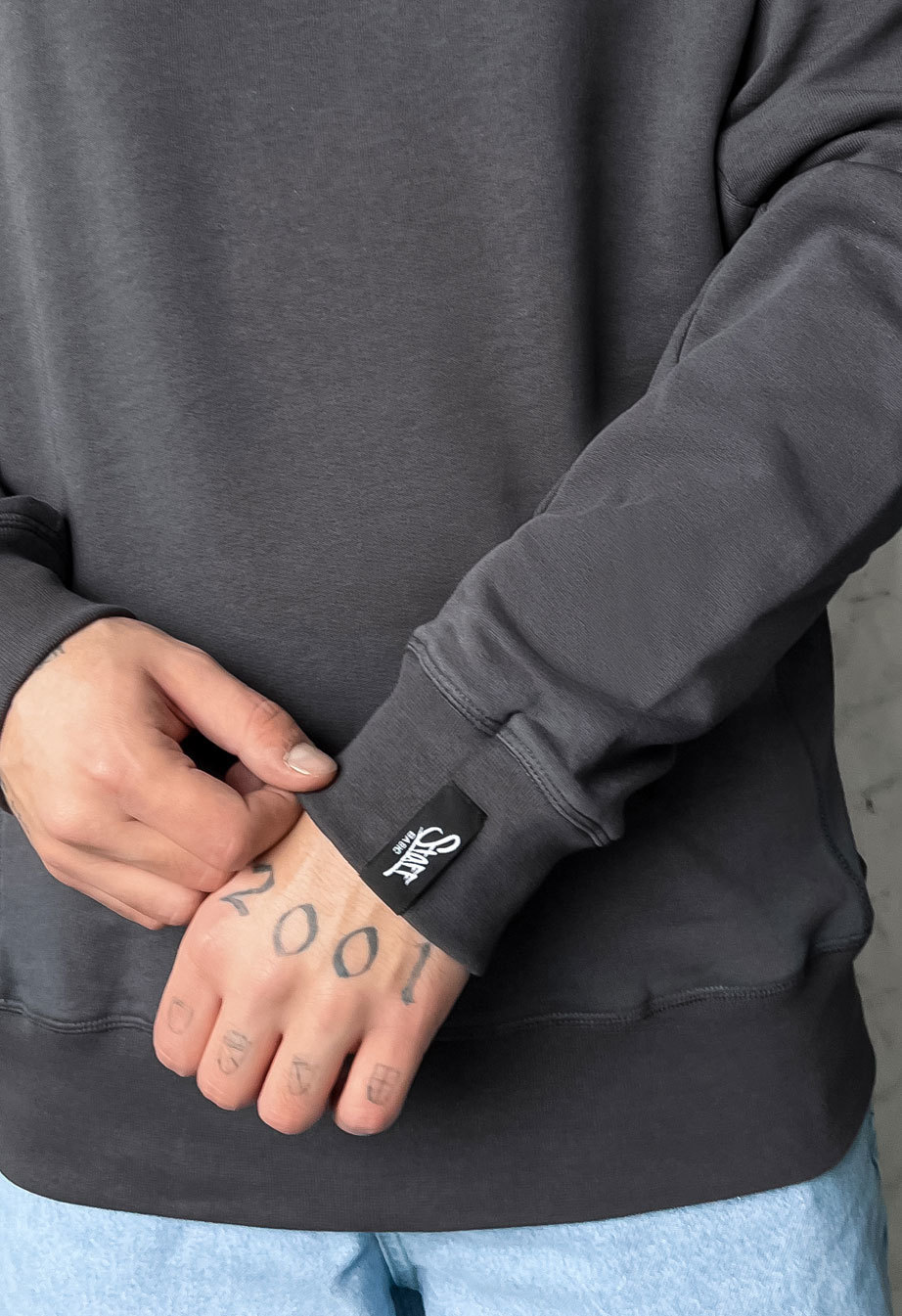 Світшот чоловічий Staff gray basic сірий базовий бавовняний недорогий однотонний купити